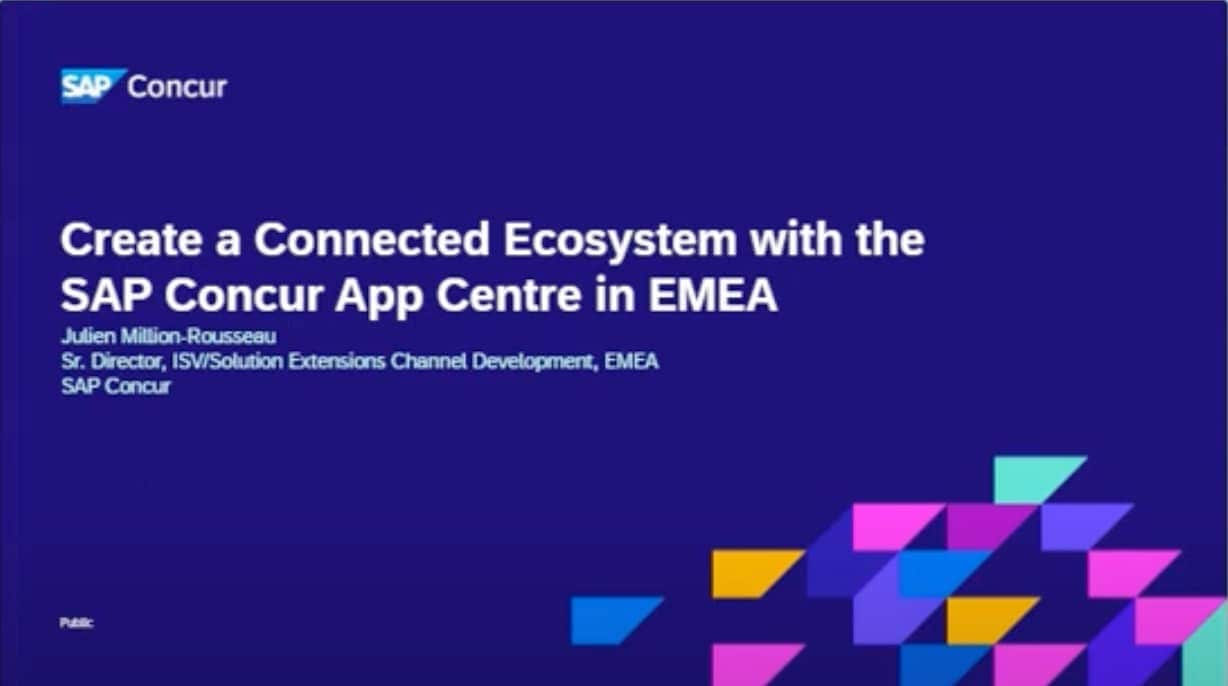 Create a Connected Ecosystem with the SAP Concur App Center in EMEA ...